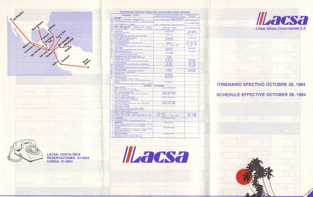 Airline memorabilia: LACSA (1984)