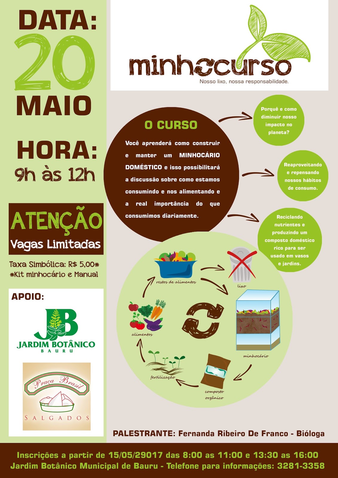 Jardim Botânico Municipal de Bauru: MINHOCURSO: venha apreender a fazer ...