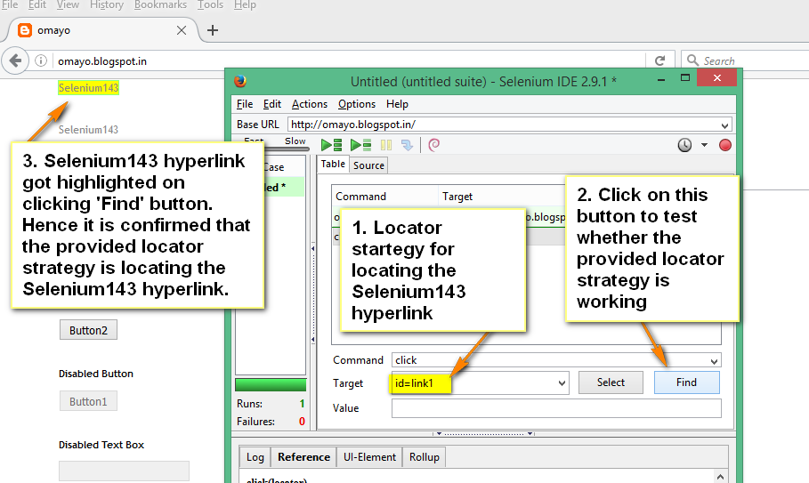 Selenium-By-Arun: Using 'click' command in Selenium IDE for clicking an ... Selenium-By-Arun: Using 'click' command in Selenium IDE for clicking an ...