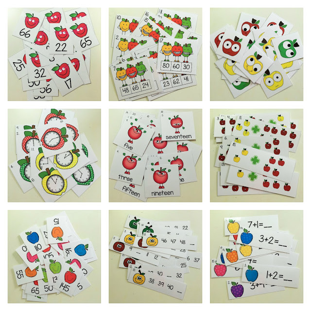 Doodle Bugs Teaching {first grade rocks!}: Amazing Apples Math Centers