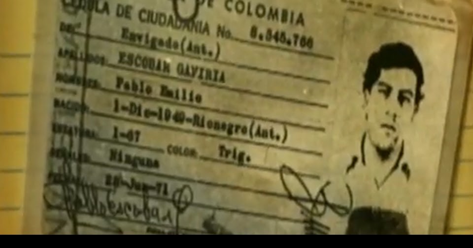 Proyecto Pablo Escobar: Cédula de Ciudadanía de Pablo Escobar. 1971
