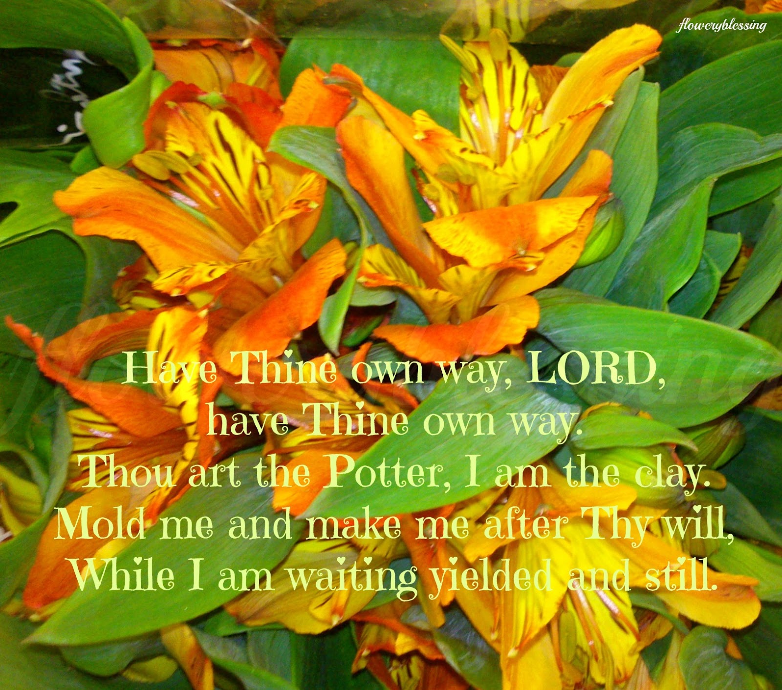 Flowery Blessing: Have Thine own way, LORD, have Thine own way. Thou ...