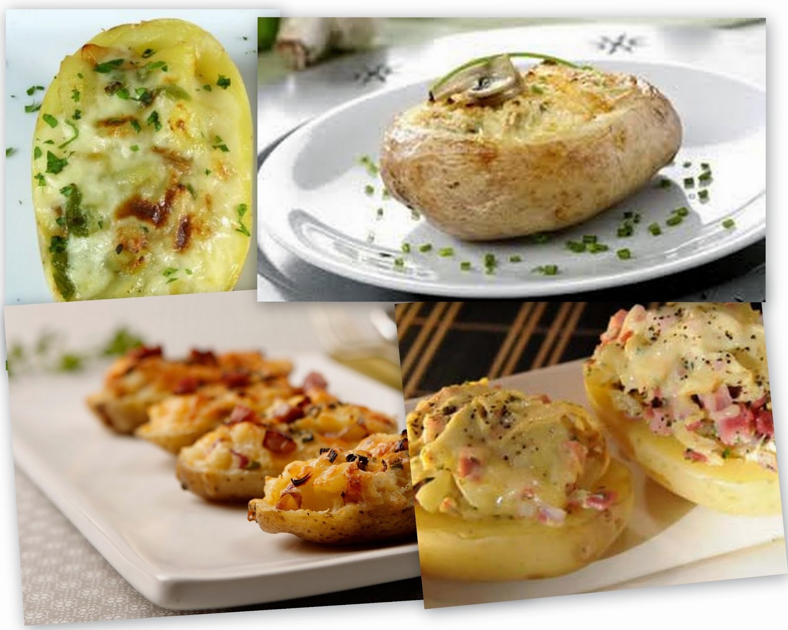 RecetasQuick: Papas rellenas: Hongos o Panceta y queso