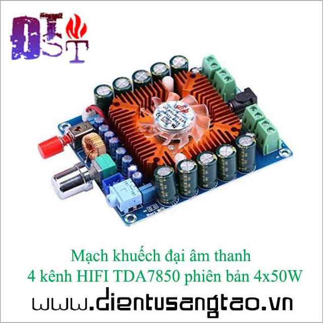 Mạch khuếch đại âm thanh 4 kênh HIFI TDA7850 phiên bản 4x50W