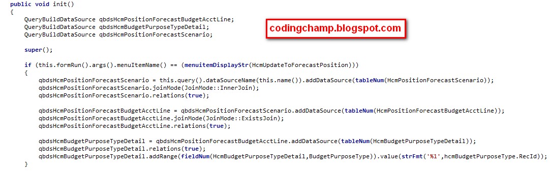 Coding Champ Modifying The Form Datasource Query In Microsoft Dynamics Ax 2012