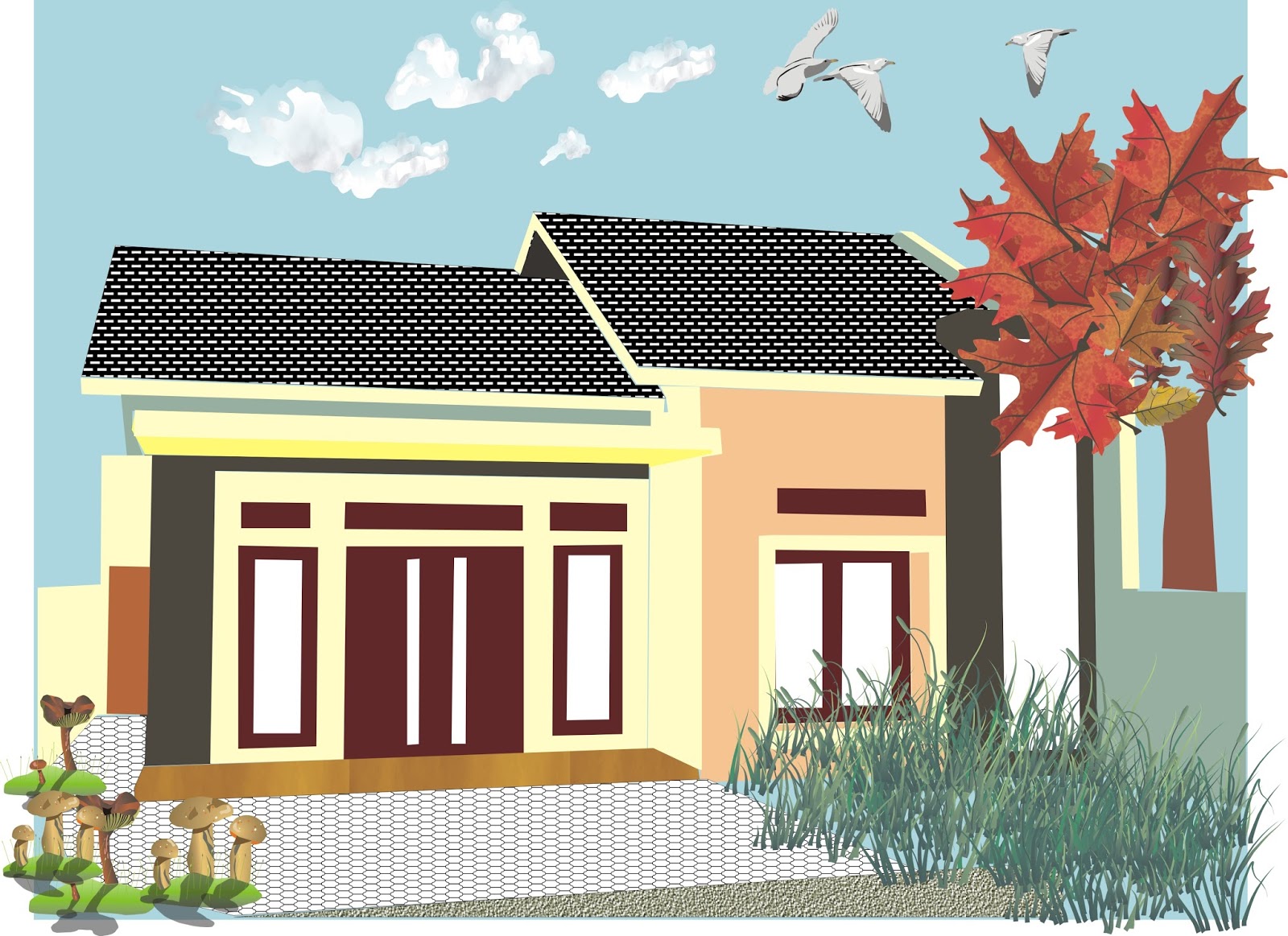 35+ Desain Rumah Minimalis Coreldraw