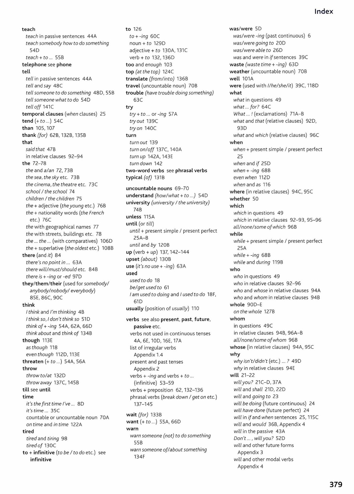 Key to Study guide - Index - English Grammar in Use