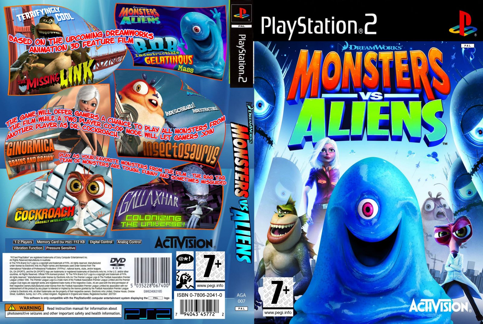 ADRENALINA JOGO DE PS2: MONSTERS VS ALIENS