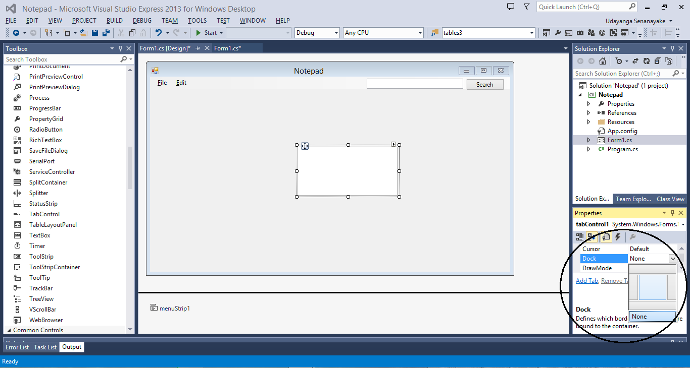 Programming Help: Make events to menus (C#)