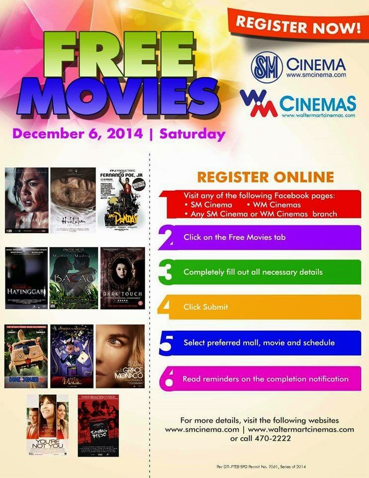 SM Cinemas and Walter Mart Cinemas' FREE Movies Promo: Dec 6 2014