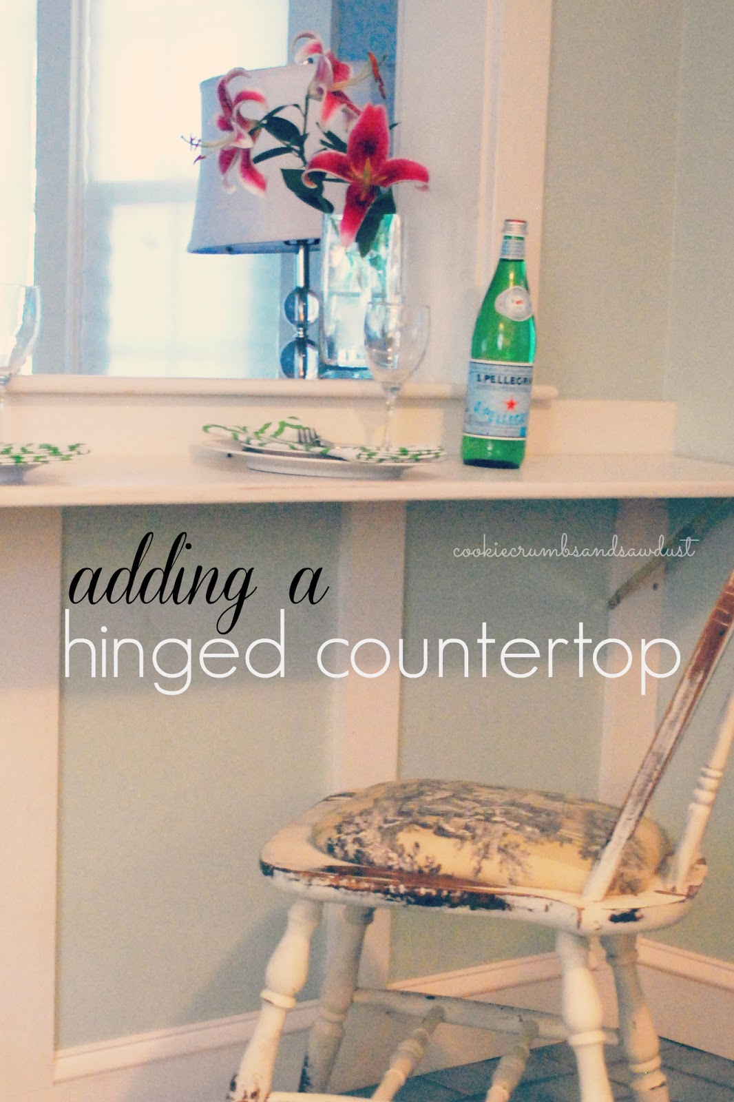 Cookie Crumbs & Sawdust: hinged countertop