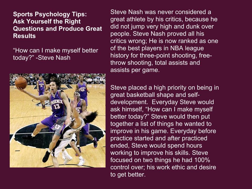 Keith McAdams Coaching Tips: Sports Psychology Tips