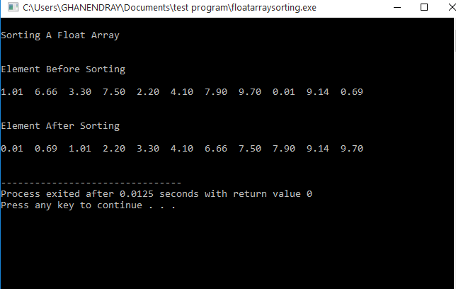 C Program For Sort A Float Array In Acceding And Descending Order Using ... C Program For Sort A Float Array In Acceding And Descending Order Using ...