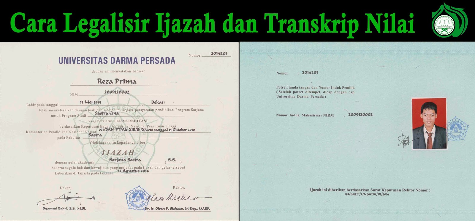 Cara Legalisir Ijazah dan Transkrip Nilai Universitas Darma Persada ...