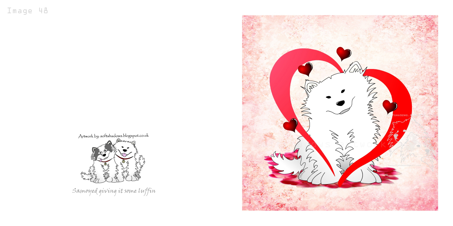 Softshadows art: Samoyed greetings cards