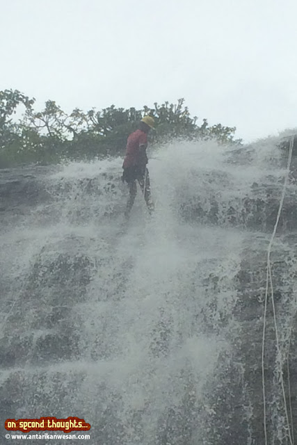 Rappelling down the 150 ft Dudhiware Waterfall in Lonavala