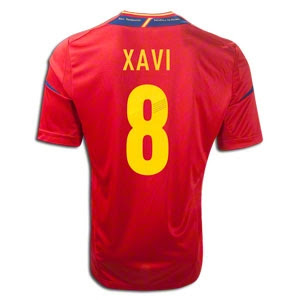 Euro 2012 Jersey: Xavi Hernandez spain home jersey