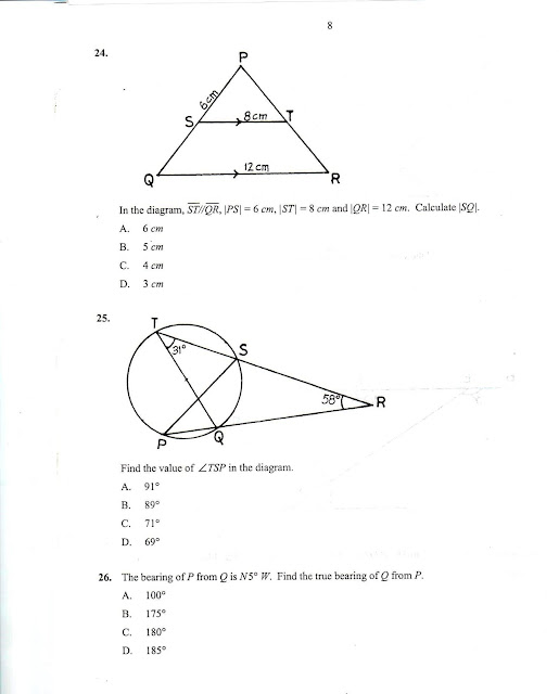 WASSCE MATHS PAST QUESTION STORE - PAQsoft Solutions