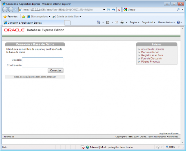 Base De Datos Oracle Database 10g Express Edition Xe