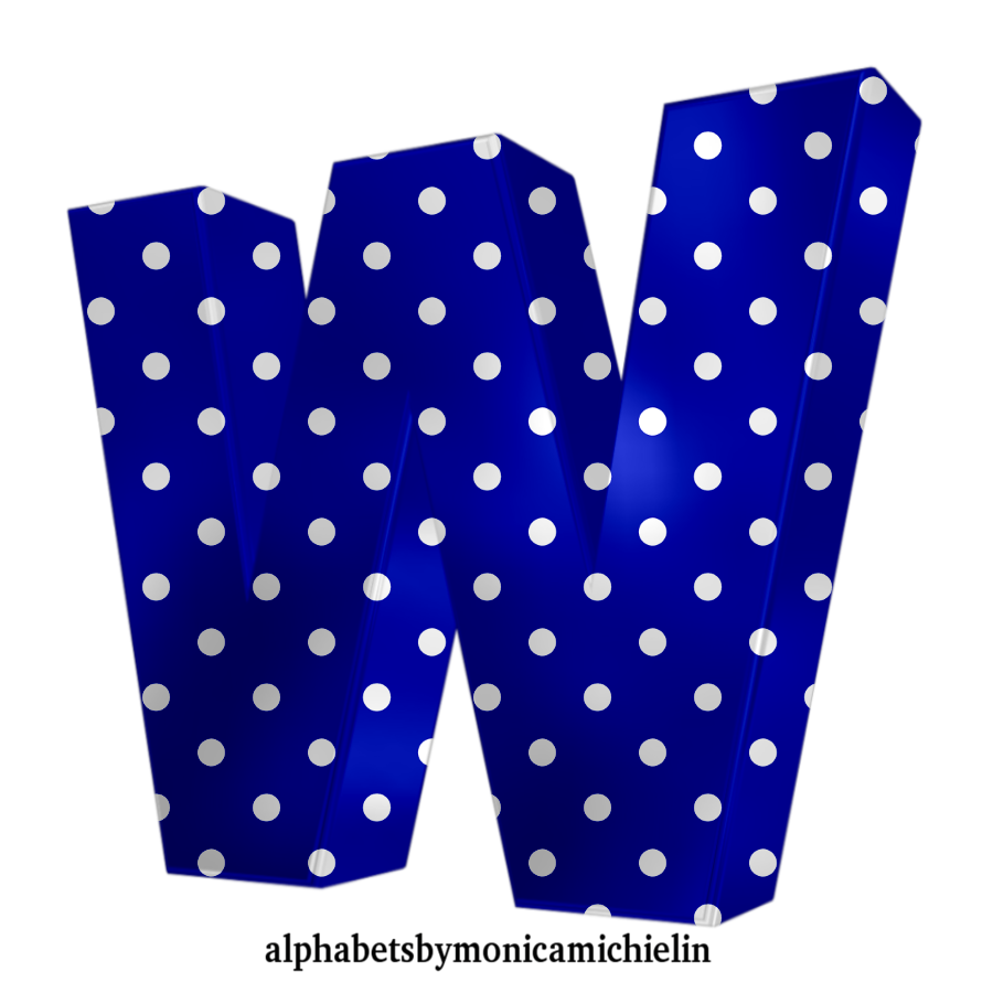 M. Michielin Alphabets: BLUE POLKA DOTS ALPHABET, ALFABETO AZUL DE BOLINHAS
