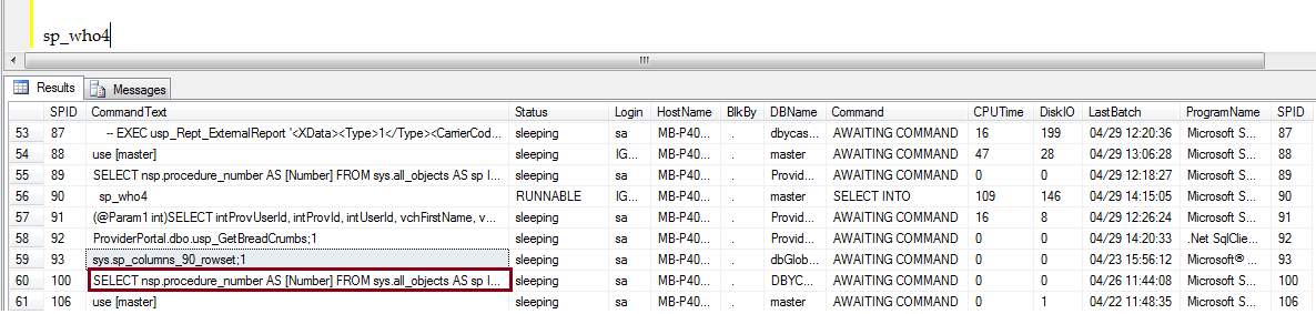 Sql: sp_who4