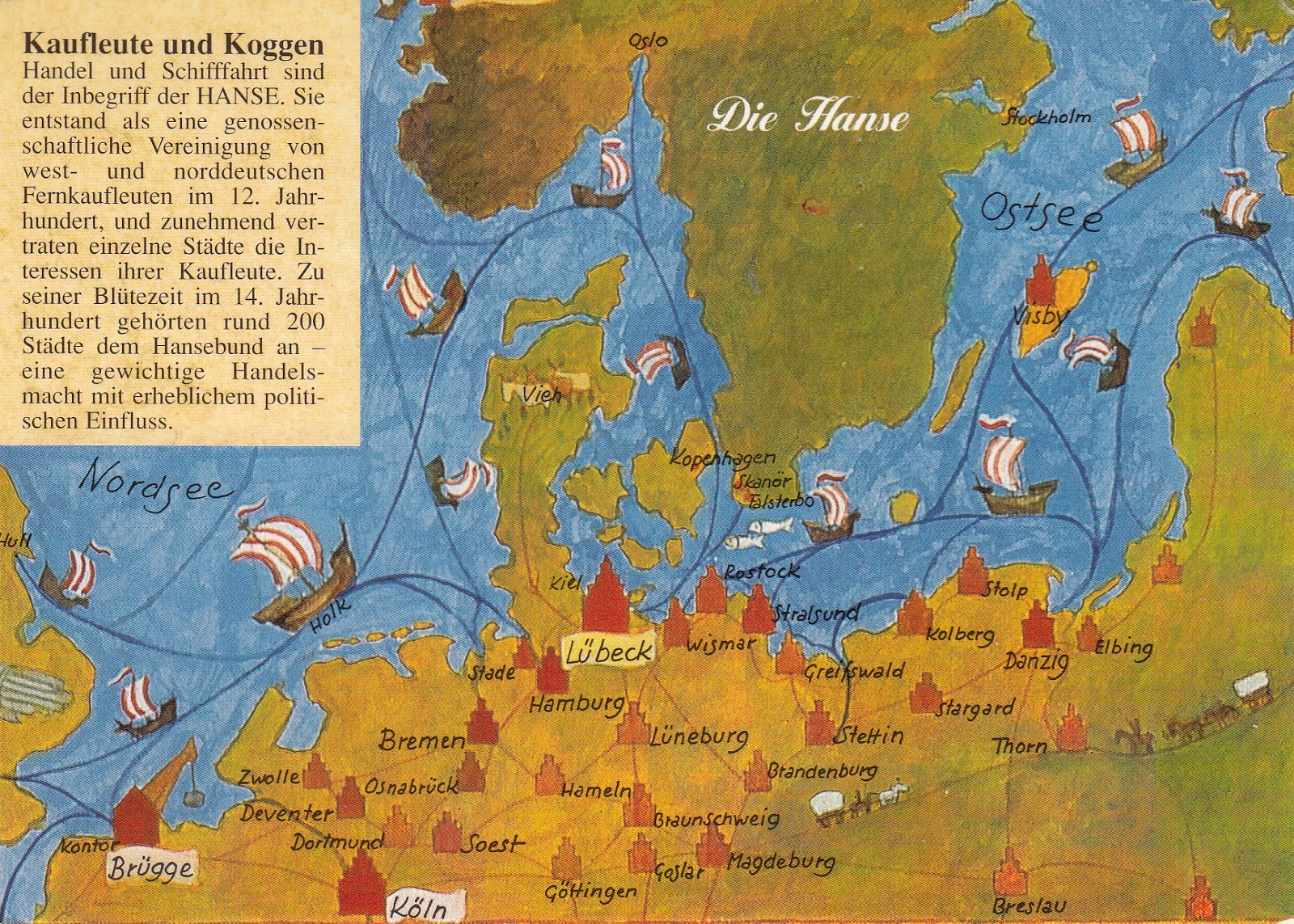 My postcard and stamp week: Germany: Hanseatic League