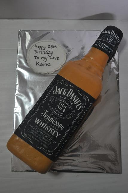 Izah's Kitchen: Jack Daniel Bottle Shaped cake for Kanna