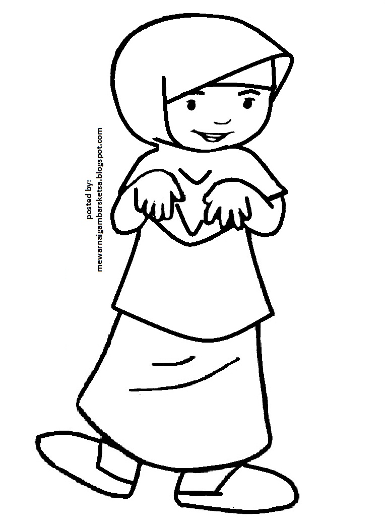 Mewarnai Gambar: Coloring Moslem / Muslimah for Kids 138