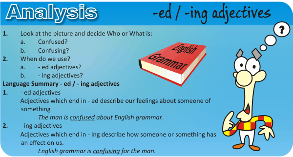 English is fun!: Adjectives ending in -ed and -ing.
