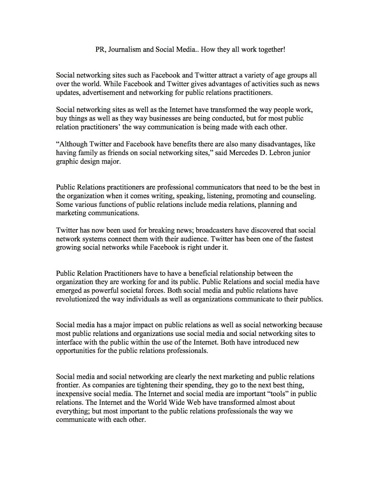 Applied Journalism Production: freelance assignment 2