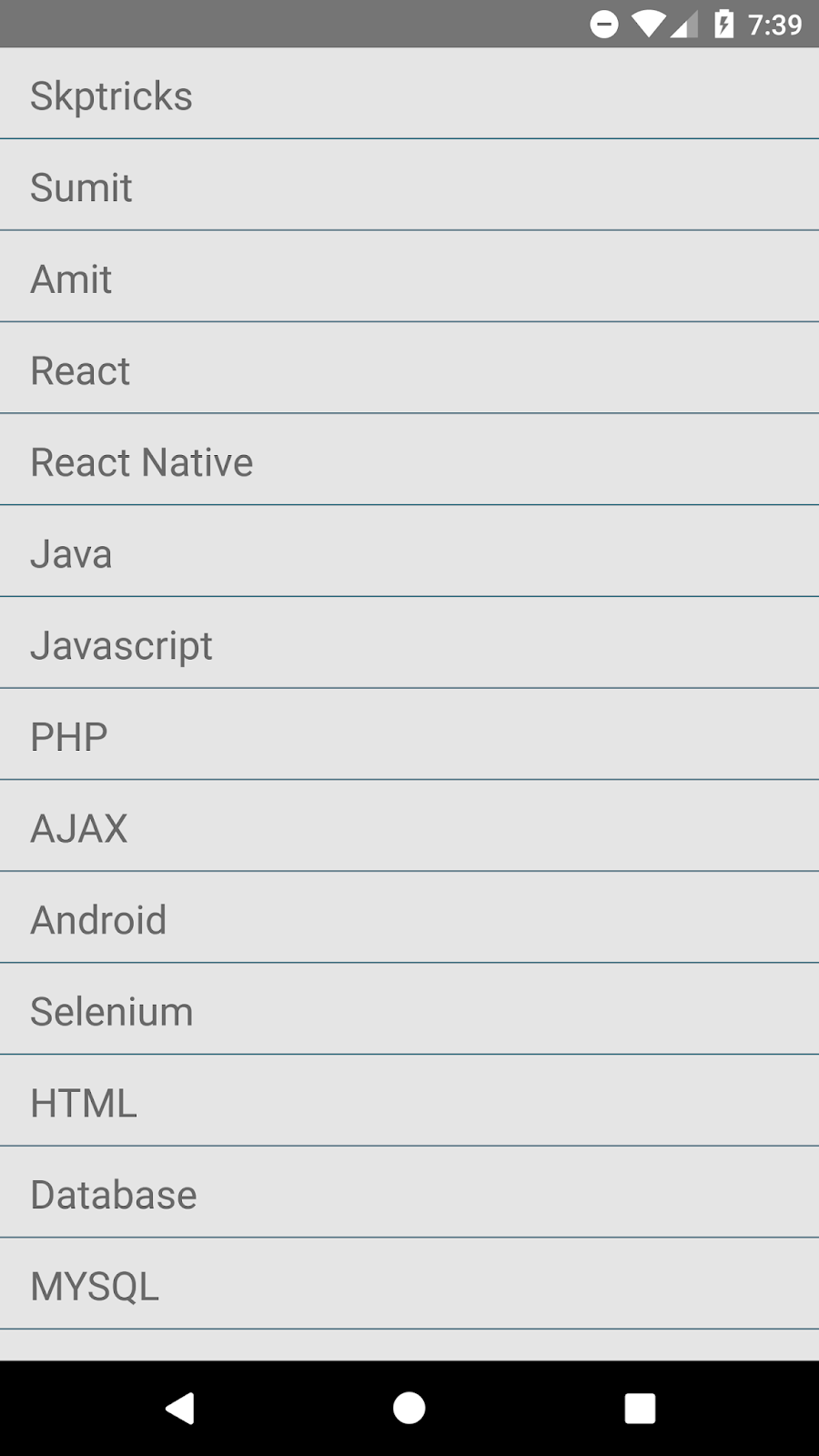 React Native Simple Flatlist Component Android Example Skptricks