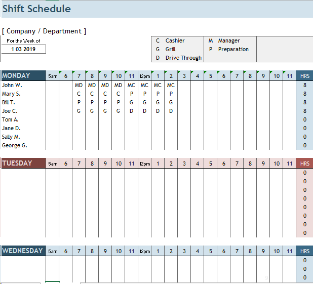 FREE SHIFT SCHEDULE TEMPLATE : Manage the Work Shifts Smoothly 😀