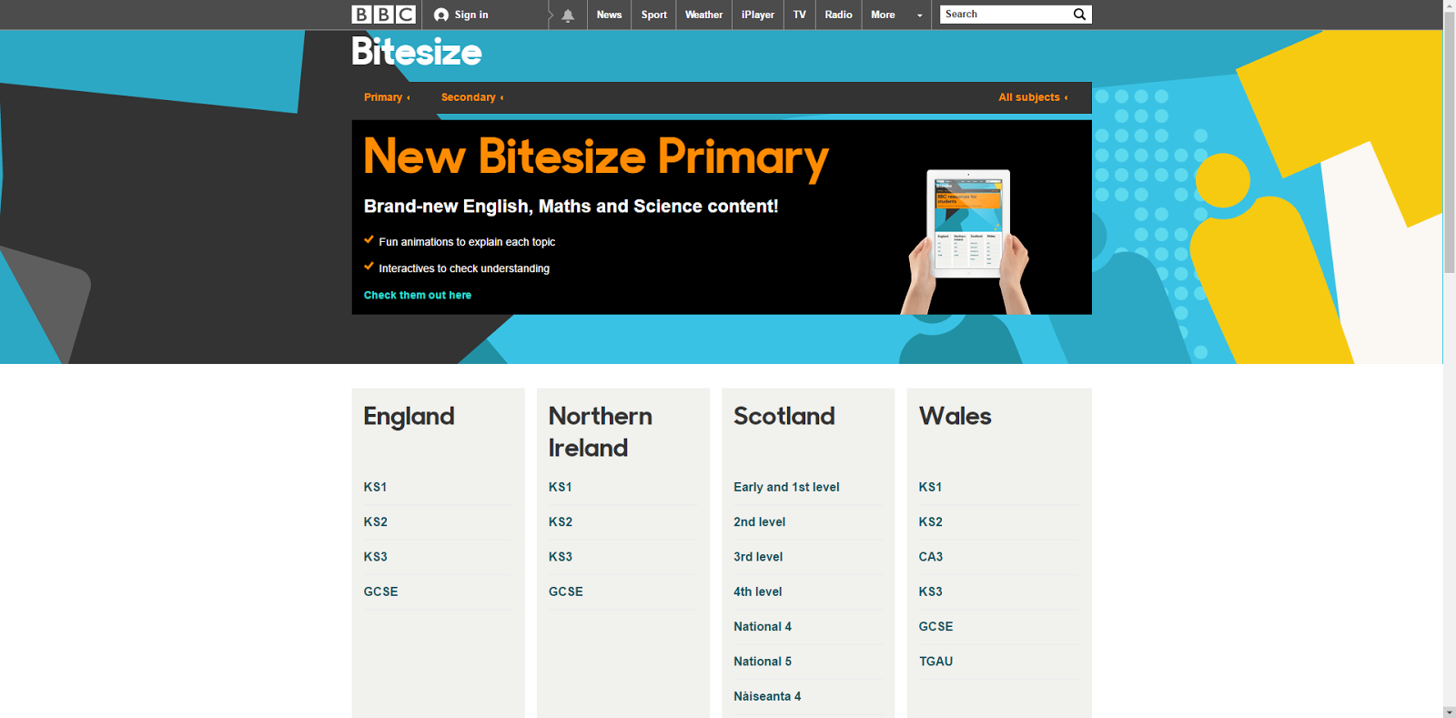 Unit 34: Web Authoring and Design: LO1: Site 3: BBC Bitesize