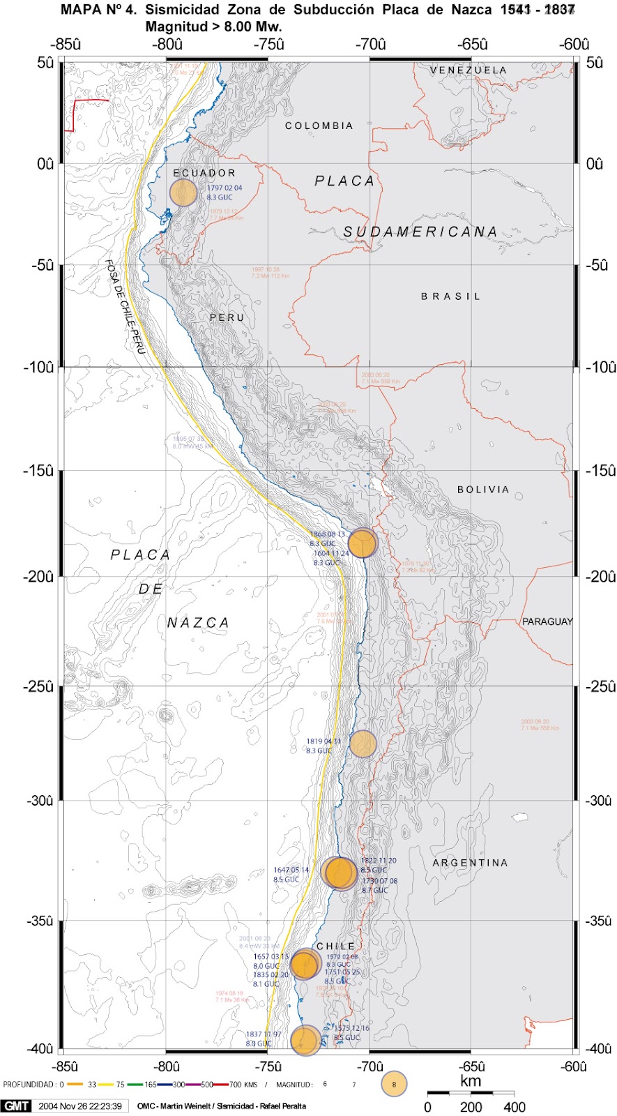 SISMICIDAD ZONA DE SUBDUCCION PLACA DE NAZCA: mayo 2012