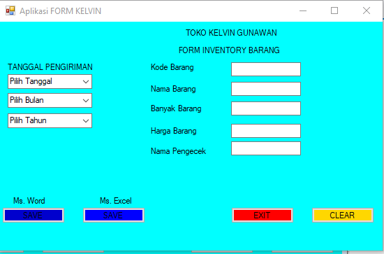 Aplikasi Form Inventory Barang