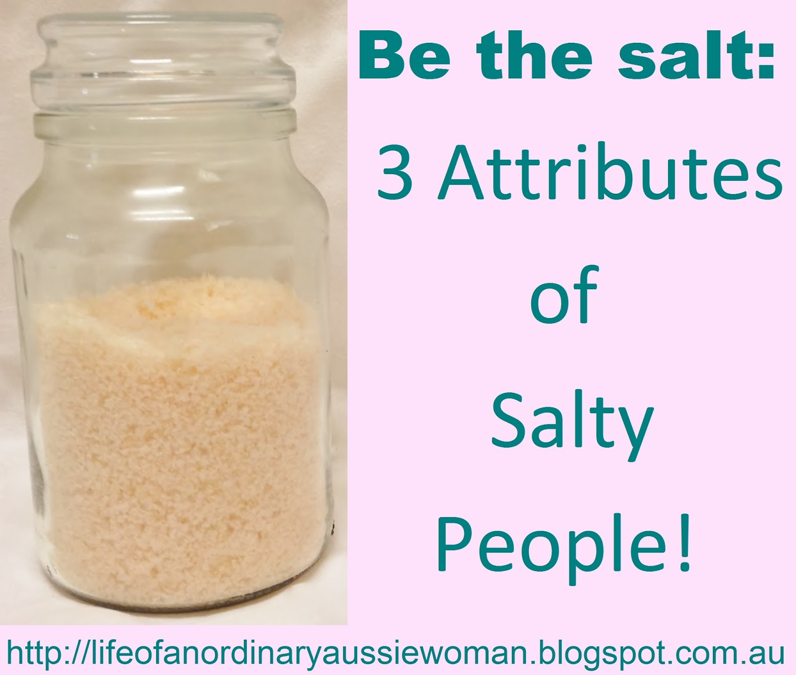 Life of an ordinary Aussie woman: Be the Salt: 3 Attributes of Salty ...