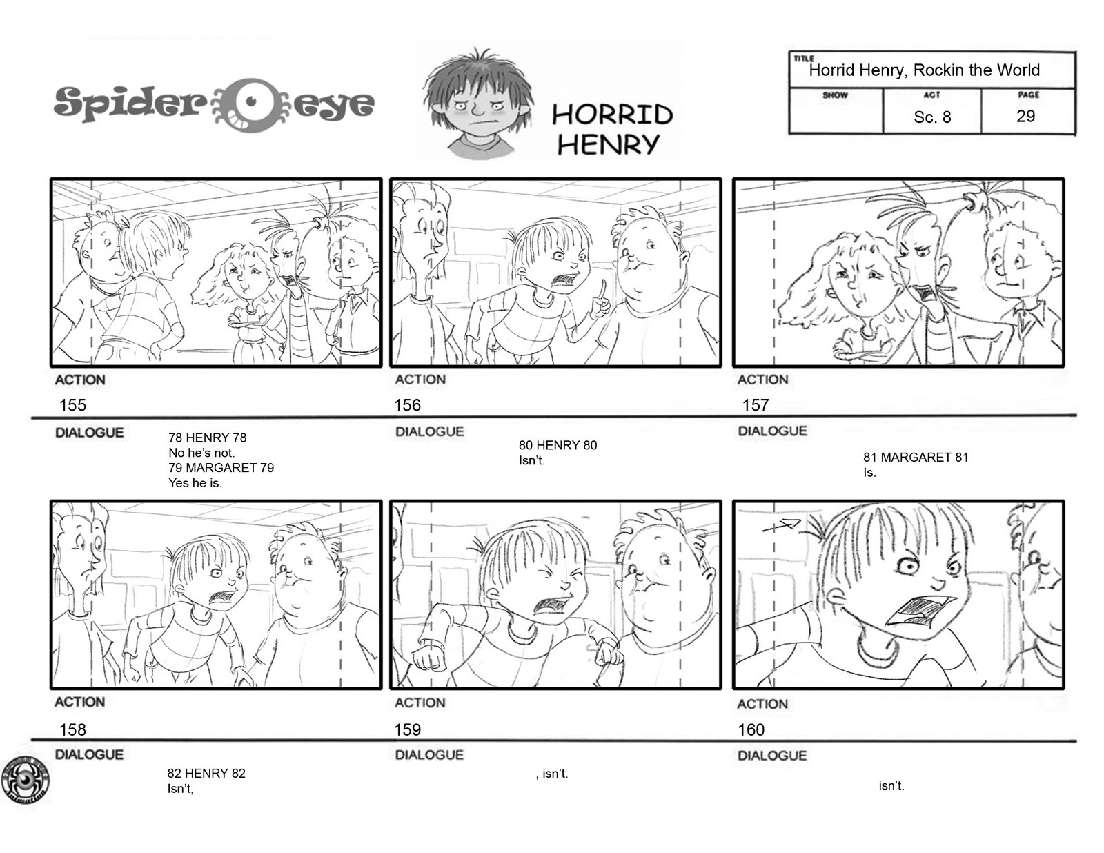Lincoln Adams Storyboard Art: Horrid Henry "Rockin' the World" Excerpts 2