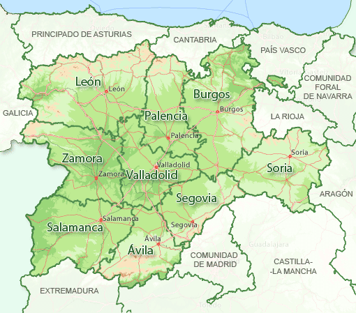 Mapa de Castilla y León