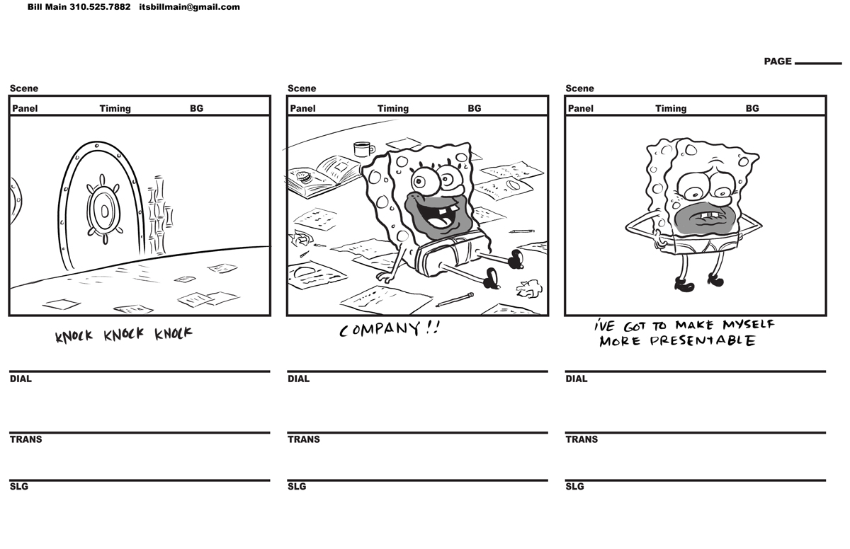 Bill Main Illustration: SpongeBob Squarepants Storyboards