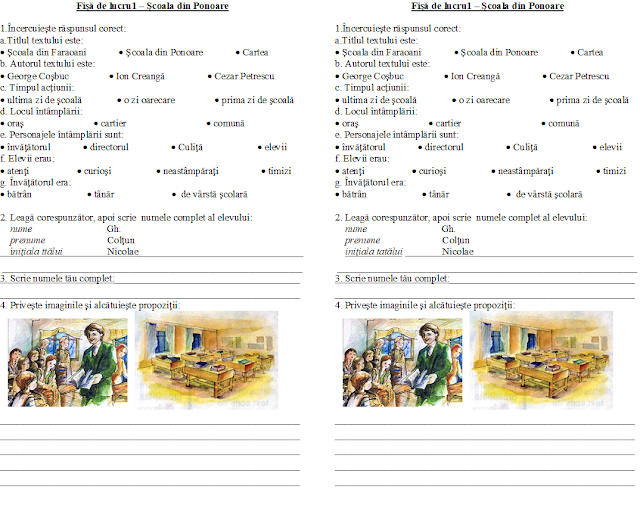 EDUCATIA CONTEAZA : FISE DE LUCRU - CLASA a III- a - LITERATURA SI ...