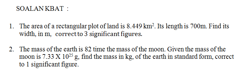 panitia matematik: KBAT : CHAPTER 1 STANDARD FORM