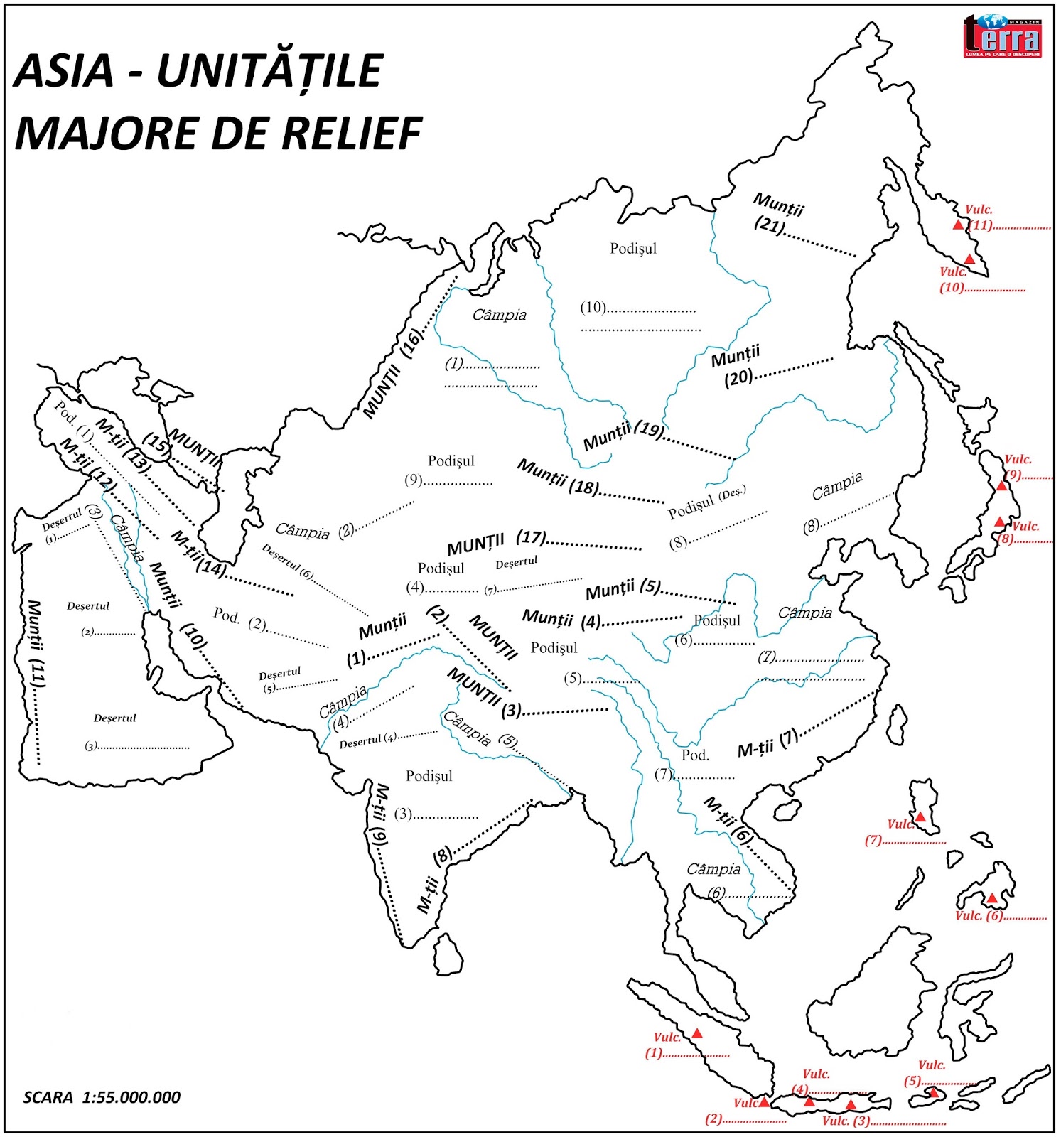 Harta Fizica A Asiei Harta Politica A Asiei Pliata De