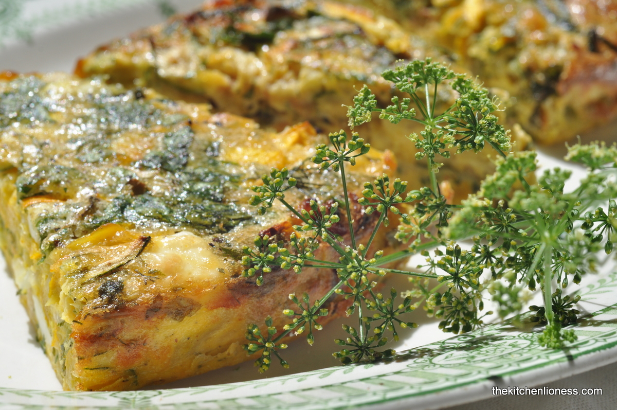 The Kitchen Lioness: Summertime Zucchini (Courgette) and Herb Kuku