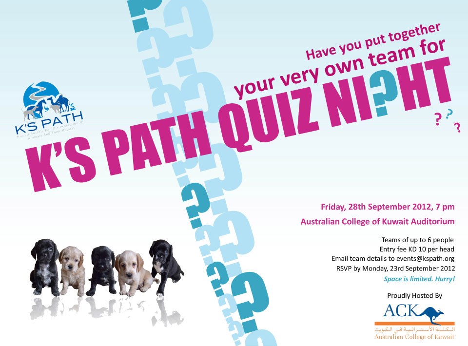 Ladies who do lunch in Kuwait: K'S PATH Quiz Night