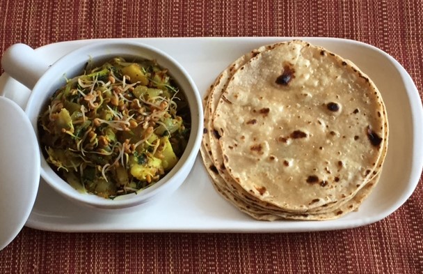 Shobha's Food Mazaa: METHI ALOO WITH FENUGREEK SPROUTS
