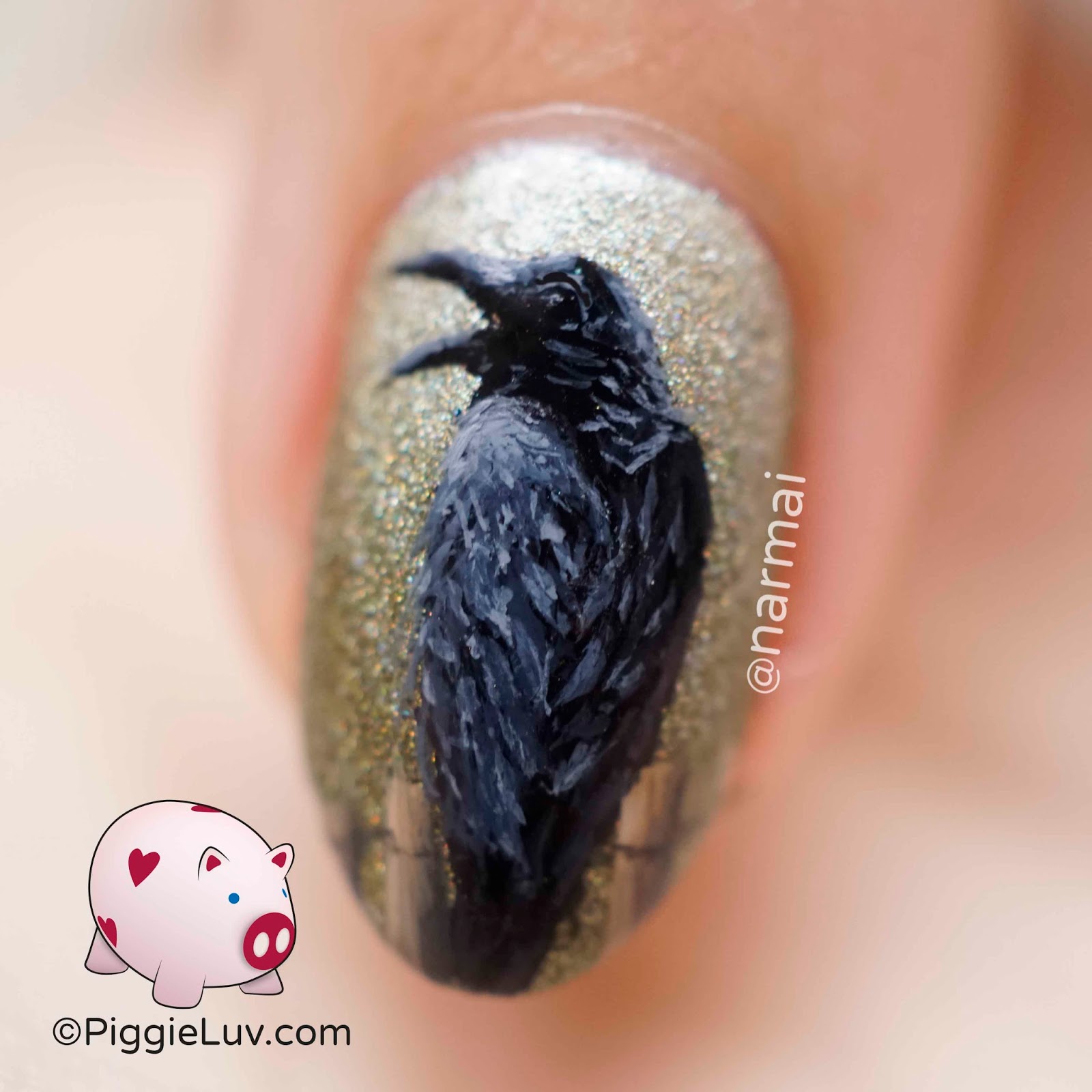 PiggieLuv: Eat crow! nail art