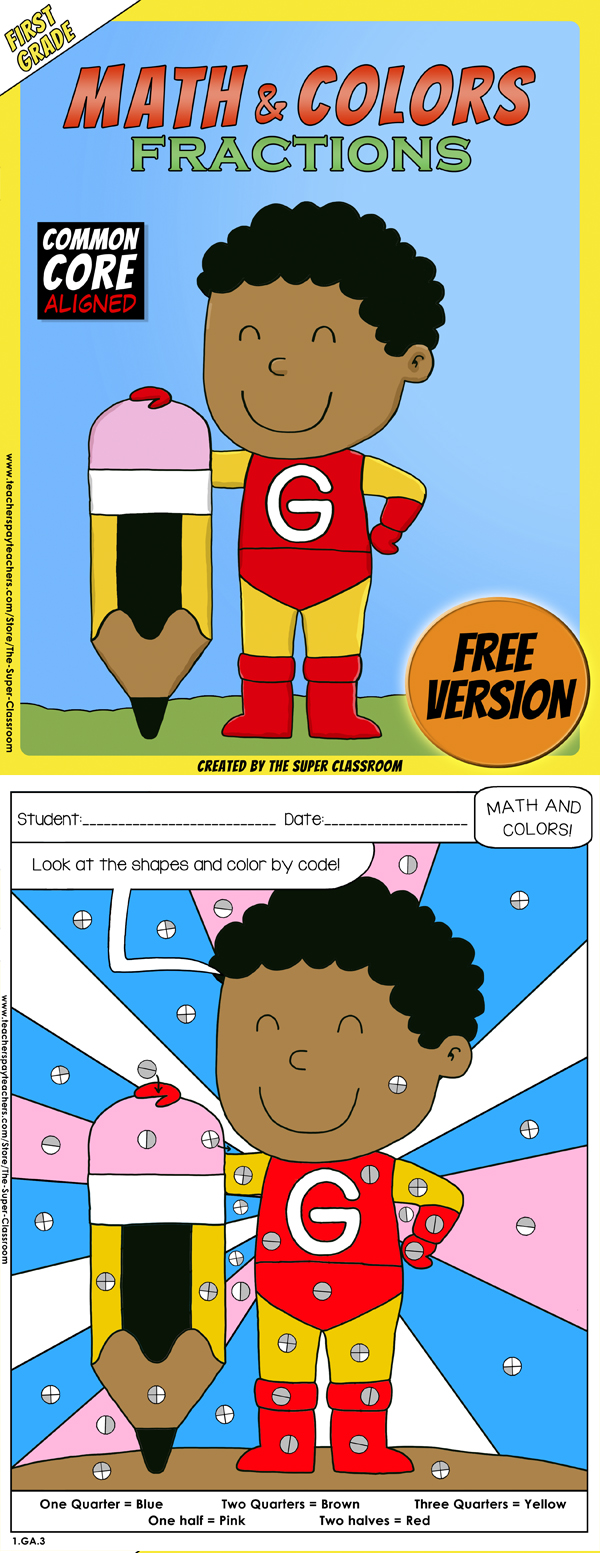 Classroom Freebies Too: Math and Colors – Fractions - FREE VERSION ...