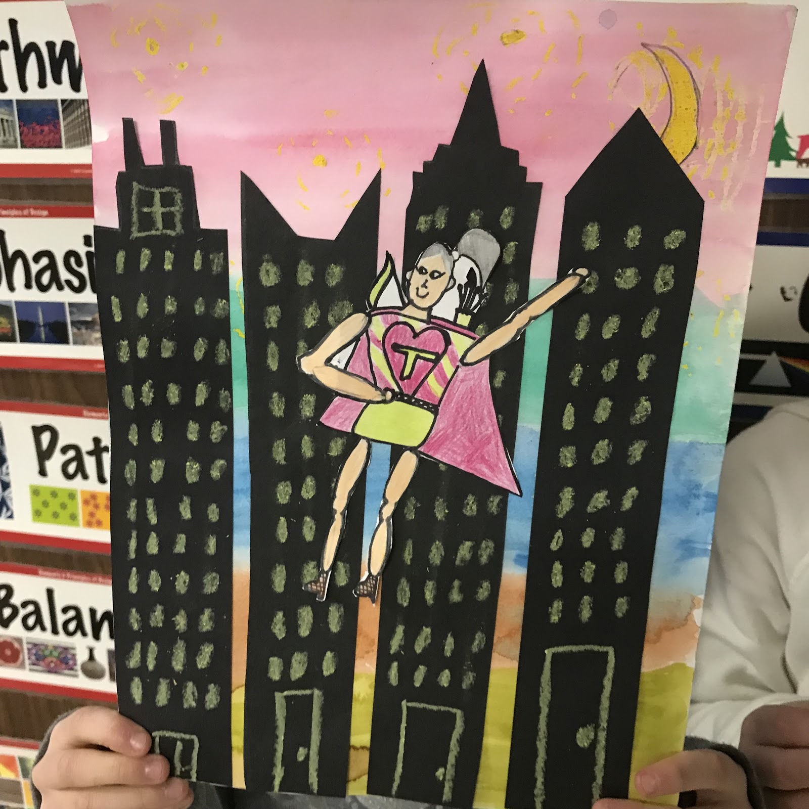 Elements of the Art Room: 2nd grade Superhero self portraits