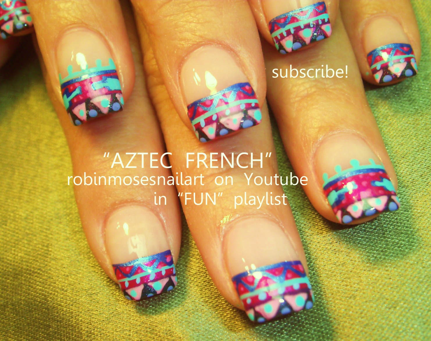 Simple Aztec Pattern Nails