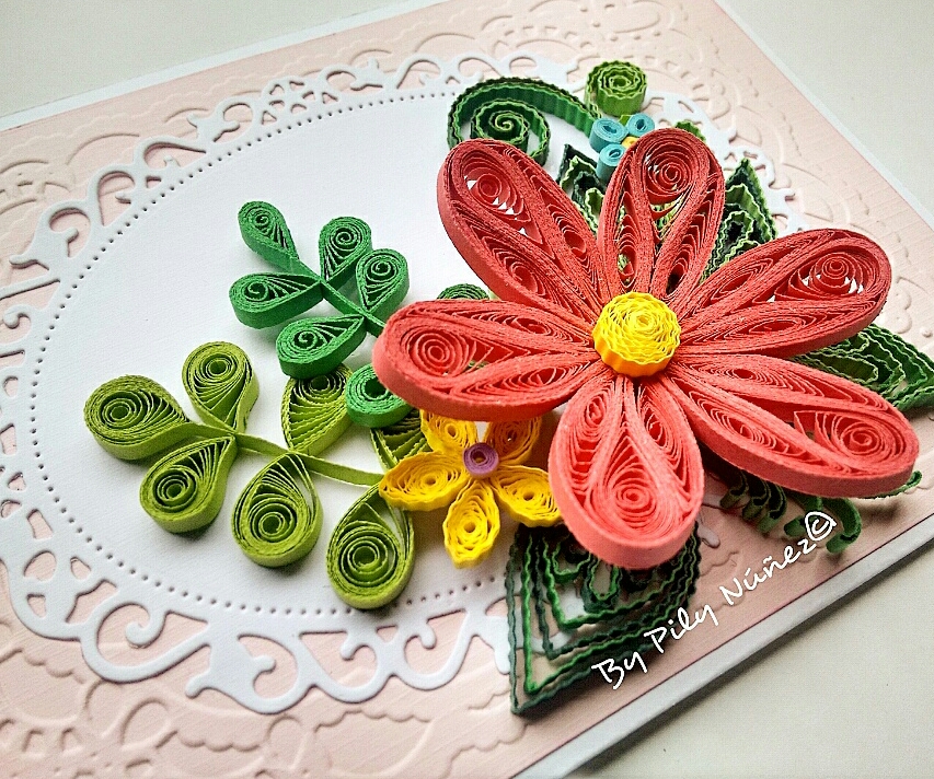 Diseños florales en filigrana - Floral designs in quilling (by Pily Núñez)